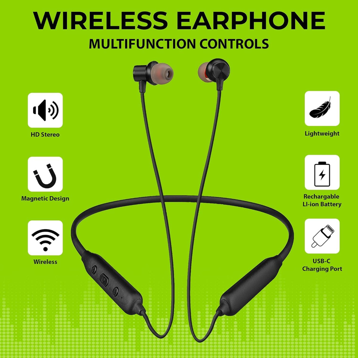 ERD WE11 Neckband Wireless Earphones, Independence Blue – Baystore