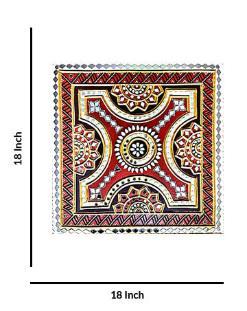 Colorful Square Tapestry Lippan Art, 18 Inch x 18 Inch – Baystore