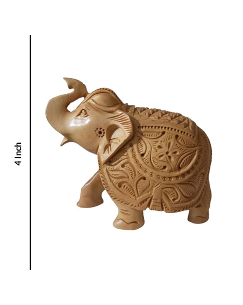 Handicrafts Wooden Elephant Statue, 4 Inch – Baystore