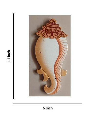 Carved Wooden Shank with Floral Motif, 11 Inch x 6 Inch – Baystore